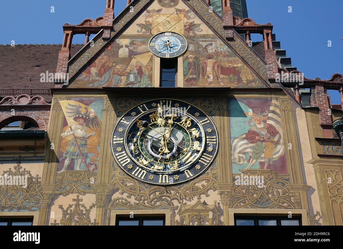 City hall in Ulm with astronomical clock Stock Photo - Alamy