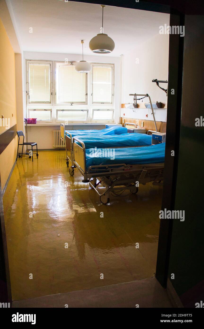 hospital bed, the Bulovka Hospital, Prague, Czech Republic, August 24 ...
