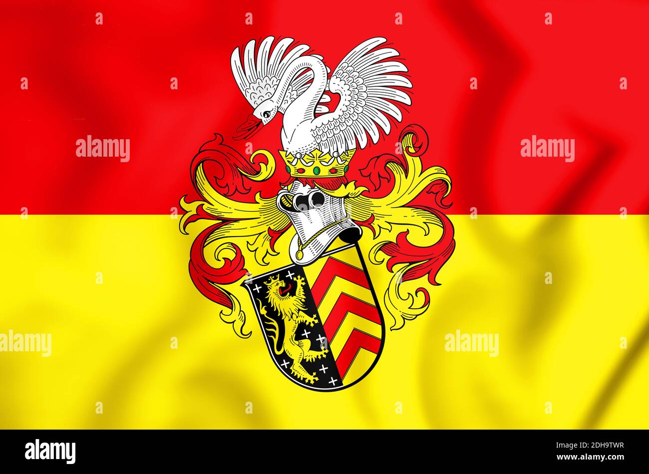 3D Flag of Hanau (Hessen), Germany. 3D Illustration Stock Photo - Alamy