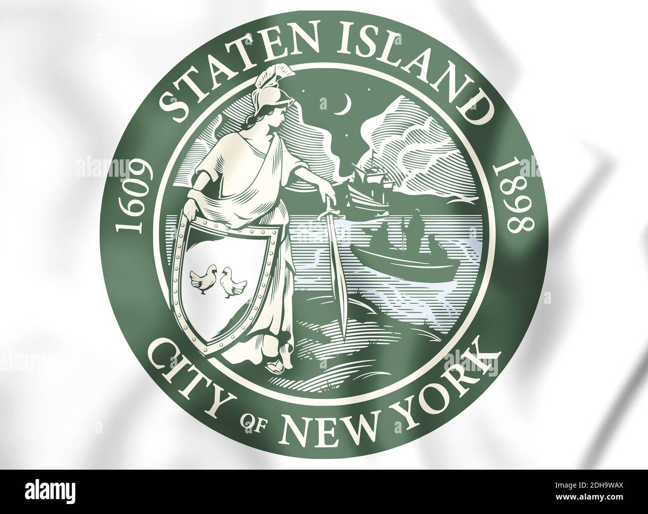 3D Seal of Staten Island (New York), USA. 3D Illustration Stock Photo ...