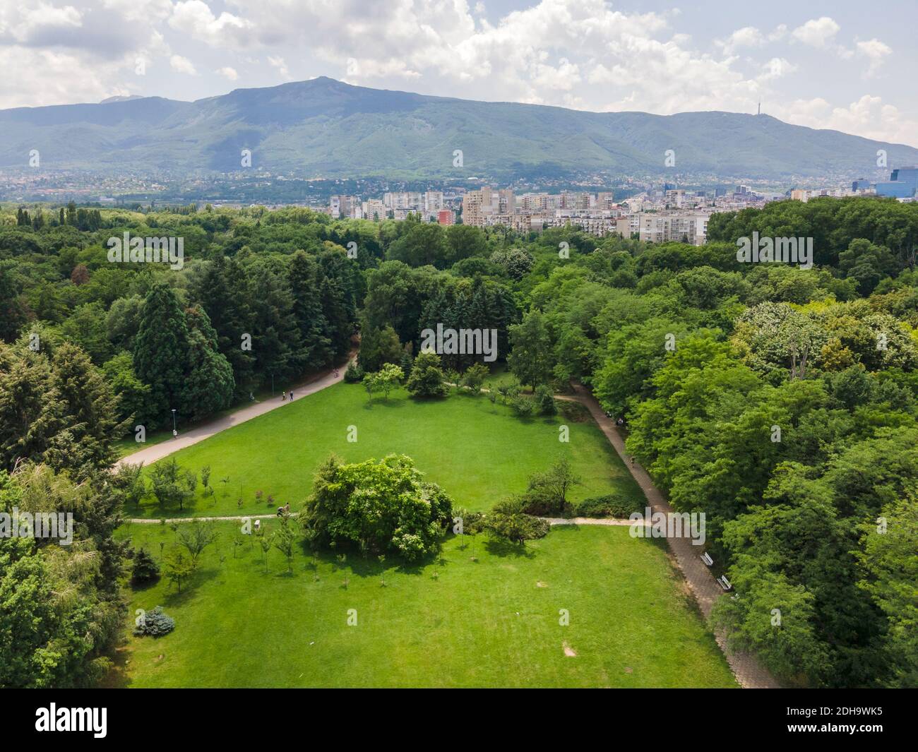 Amazing Aerial view of South Park in city of Sofia, Bulgaria Stock ...