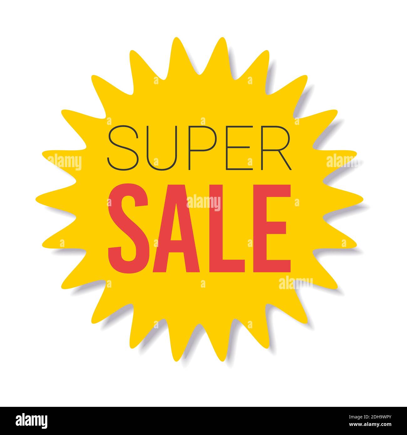 Yellow sale starburst sticker - star edge round label and badge with ...