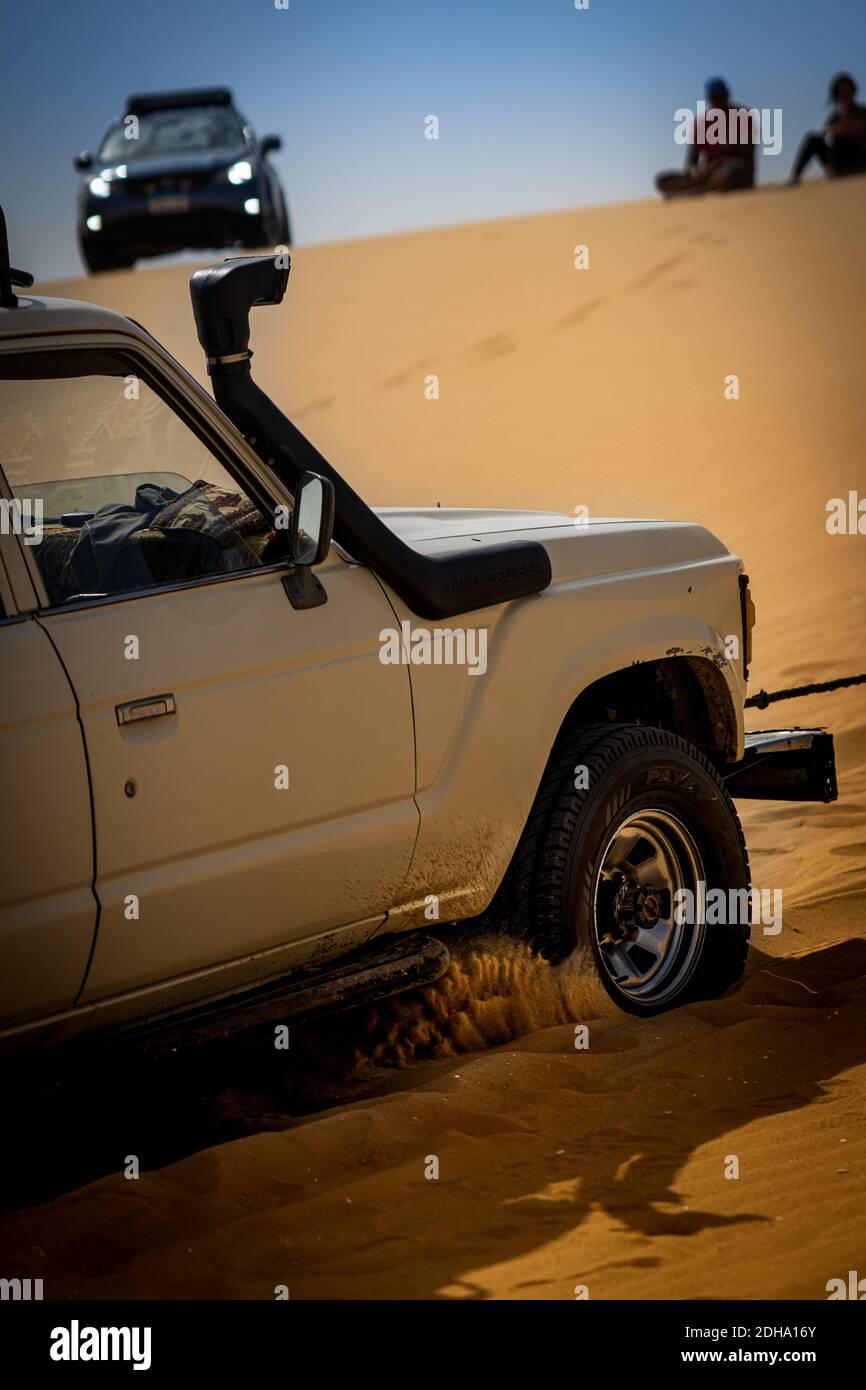 Views from sahara desert in egypt. White desert, sunset, moon and oasis ...