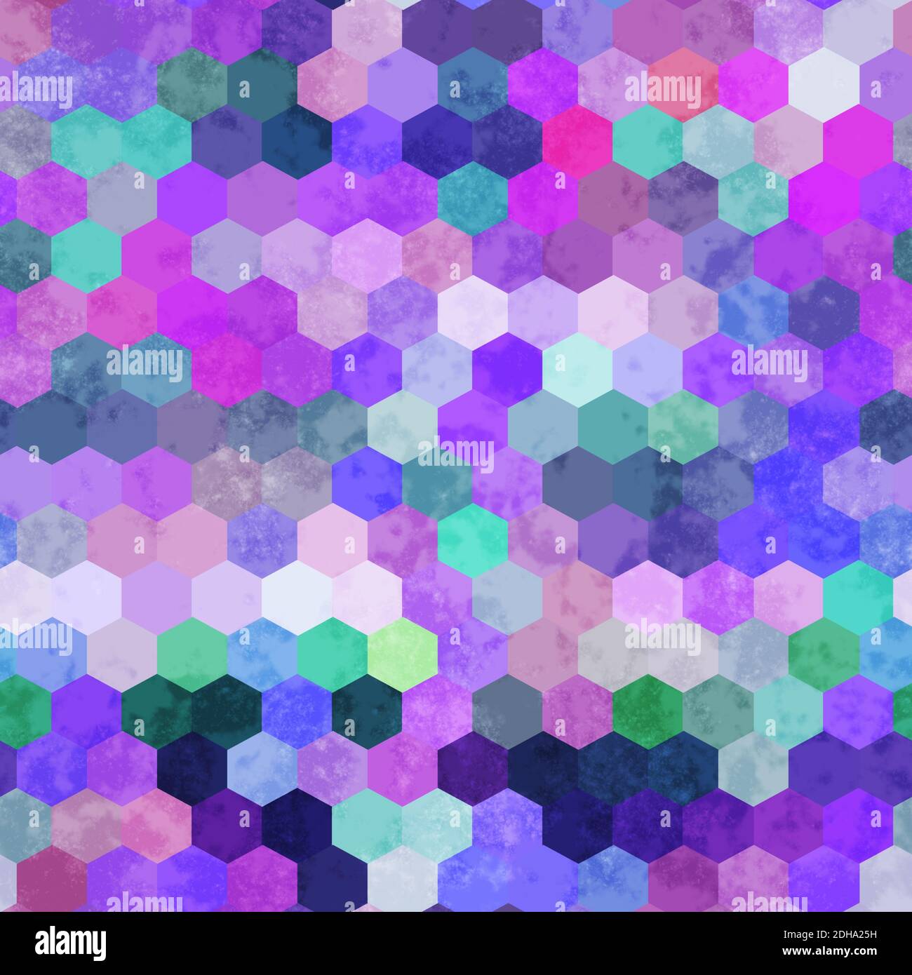 Seamless hexagon geo grid colorful grungy pattern Stock Photo - Alamy