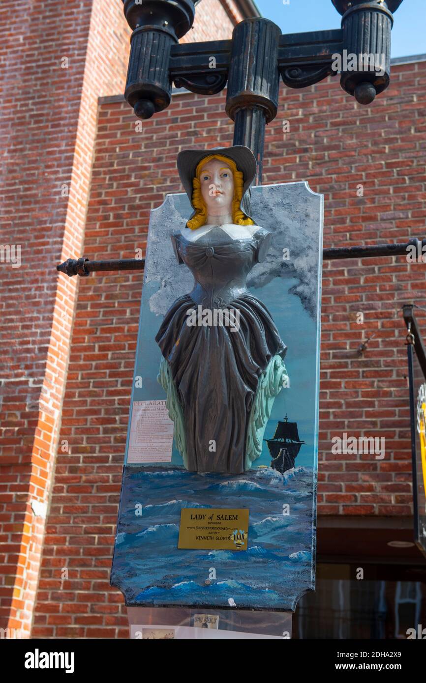 Lady of Salem statue in Salem, Massachusetts MA, USA. The original ...