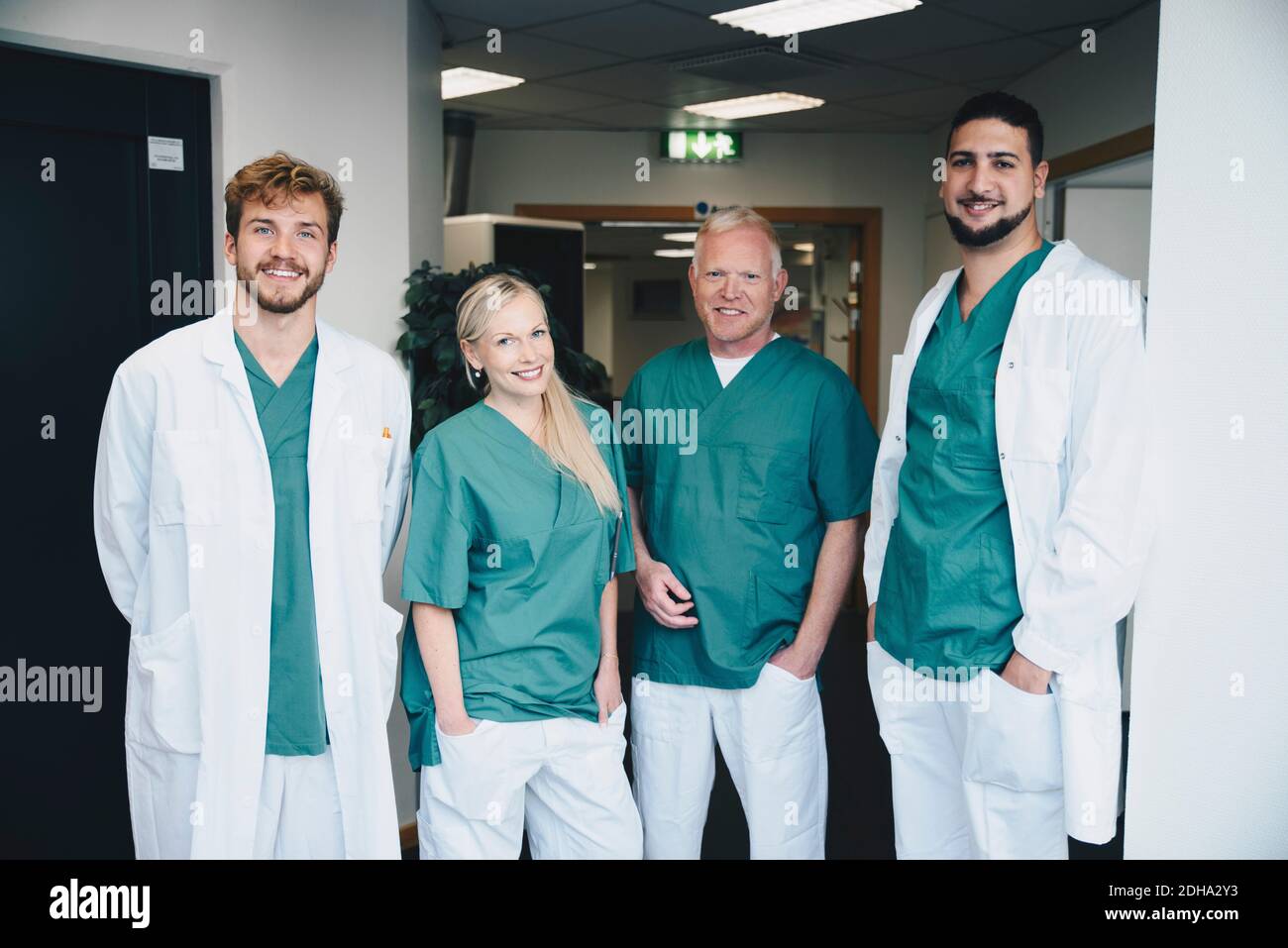 Portrait of multi-ethnic medical coworkers standing at hospital Stock ...