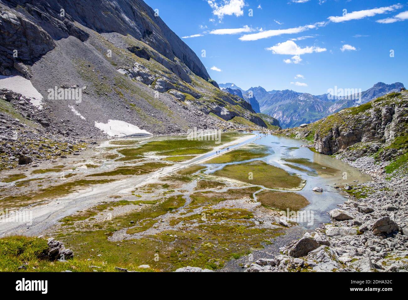 Cow lake, Lac des Vaches, in Vanoise national Park, France Stock Photo ...