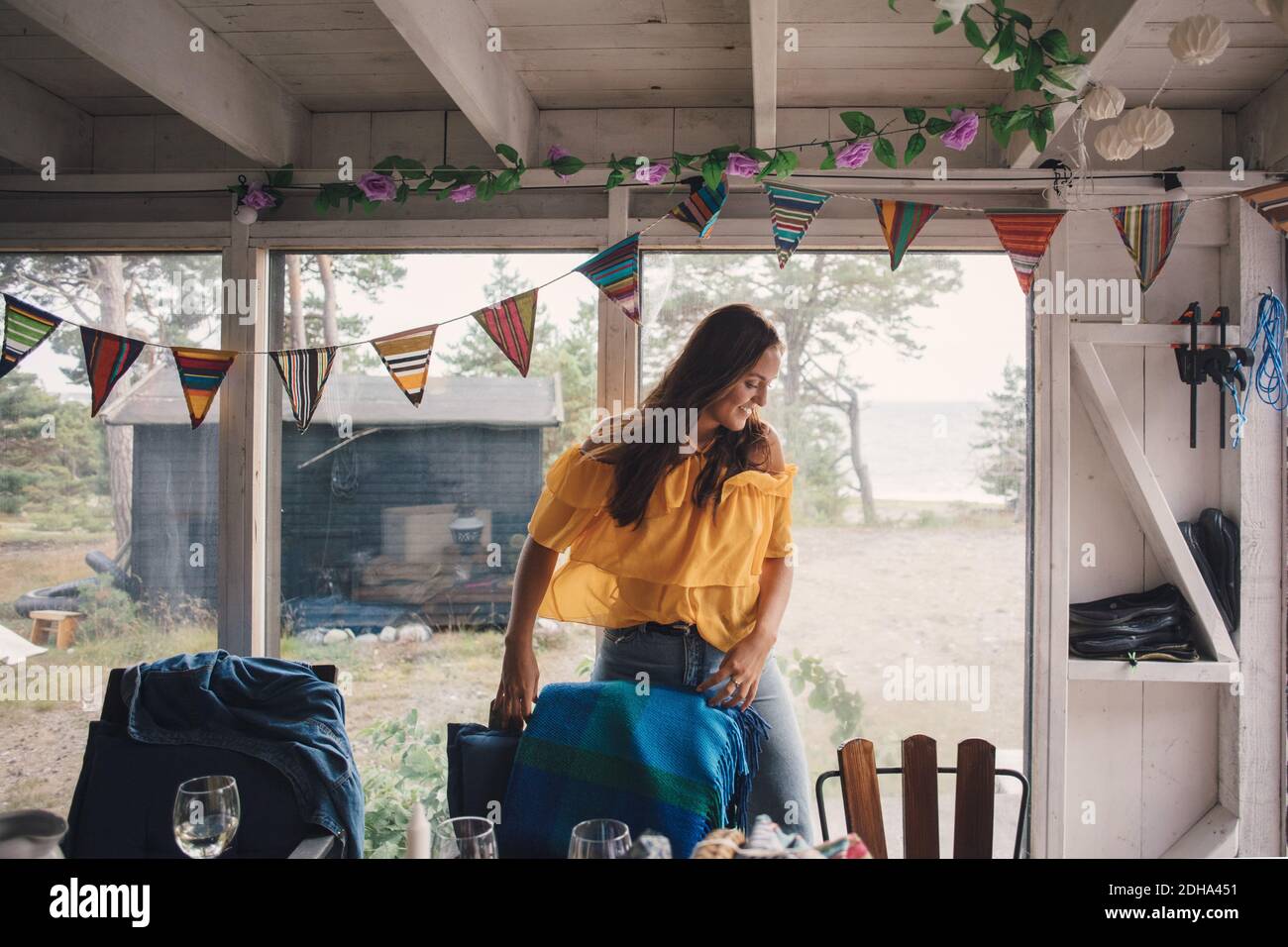 Woman stood chair hi-res stock photography and images - Alamy