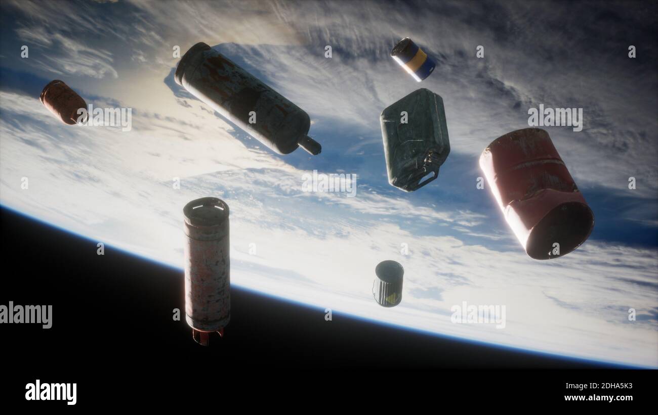 Pollution of the atmosphere of the planet Earth and space Stock Photo ...