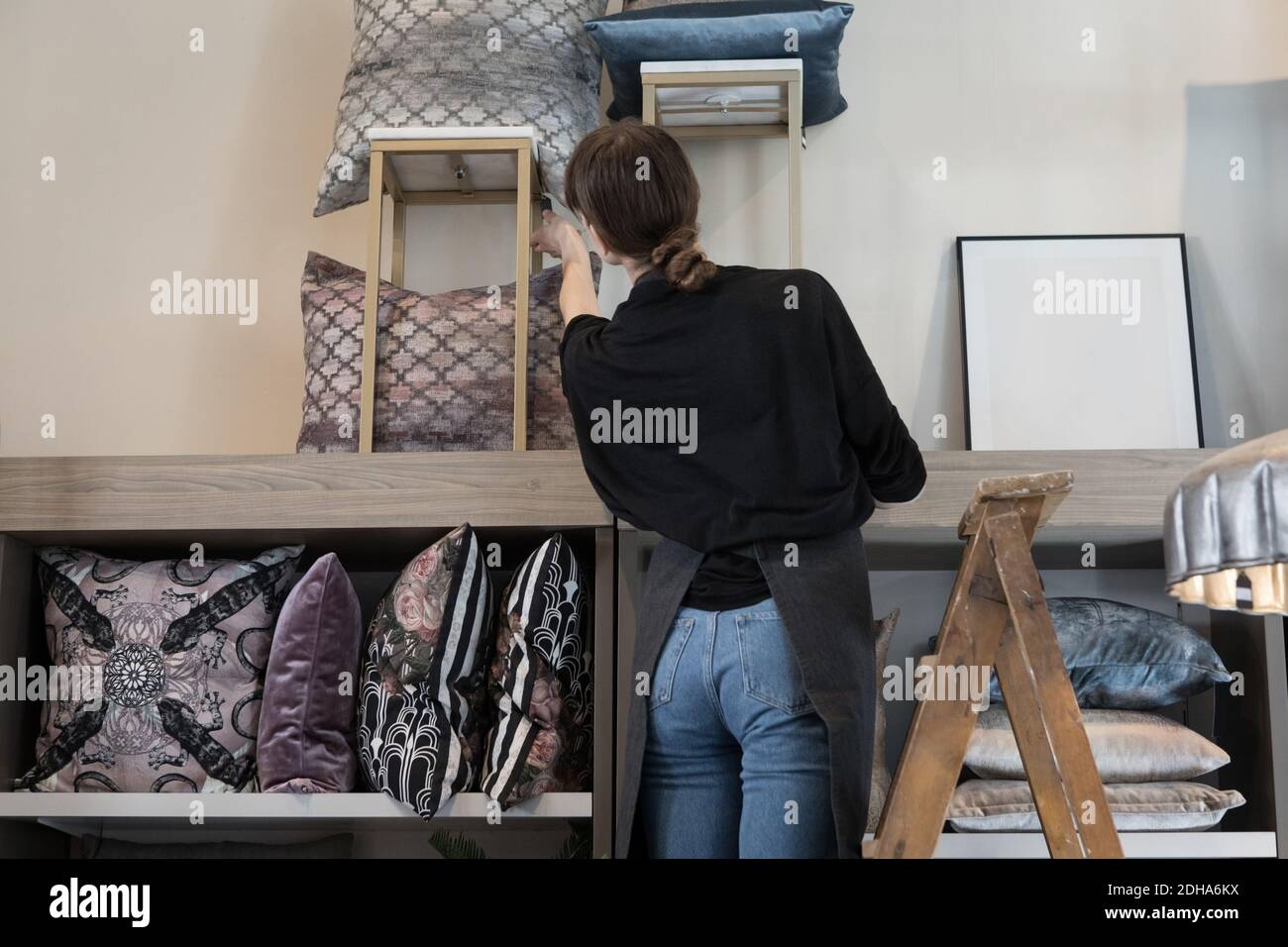 Retail shop interior ladder hi-res stock photography and images - Alamy
