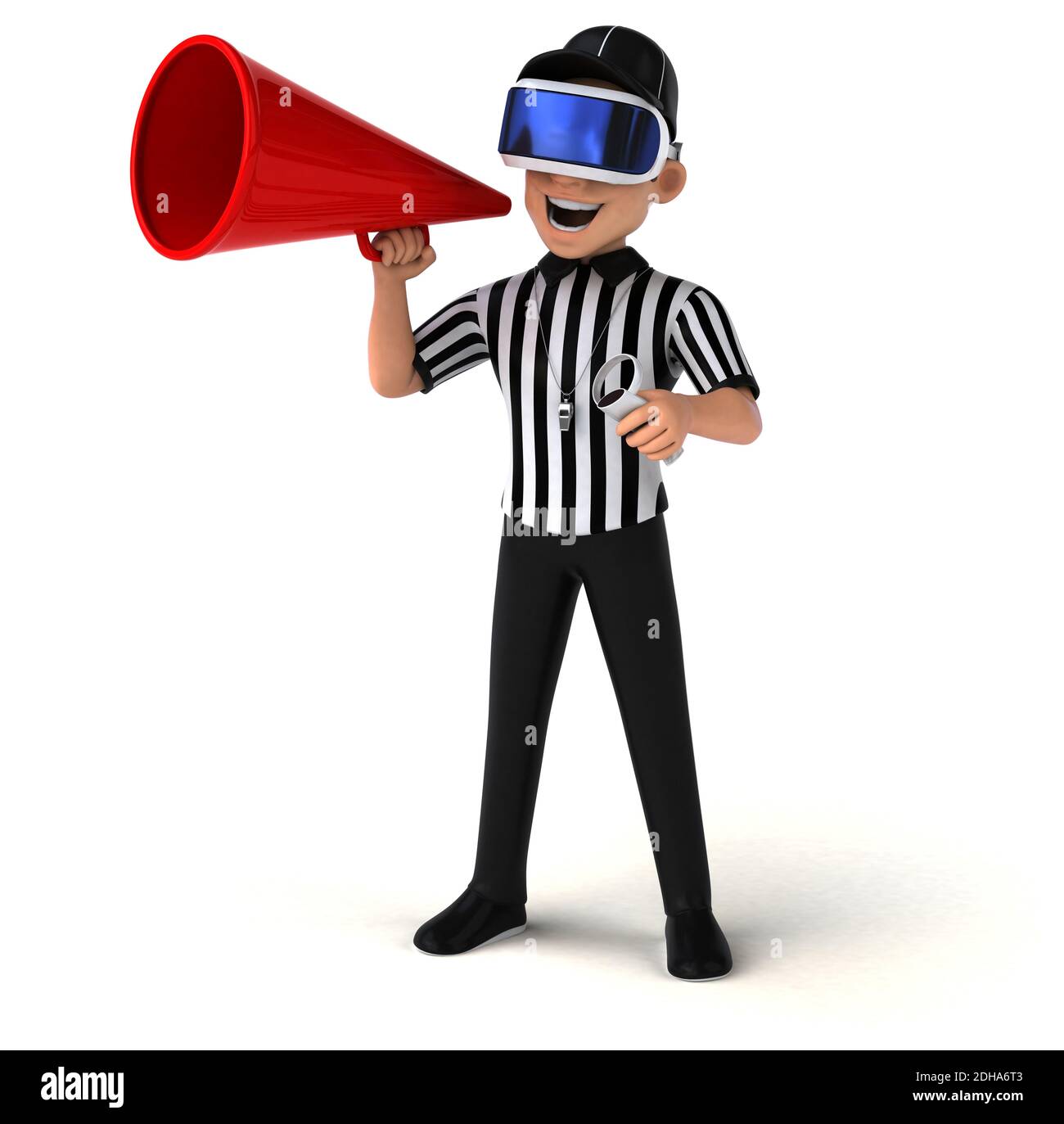Fun 3D Illustration of a referee with a VR Helmet Stock Photo - Alamy