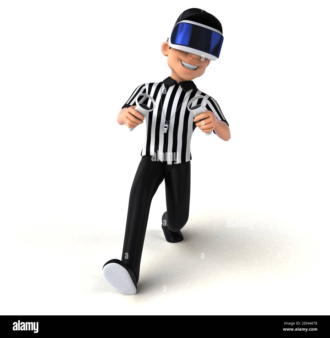Fun 3D Illustration of a referee with a VR Helmet Stock Photo - Alamy
