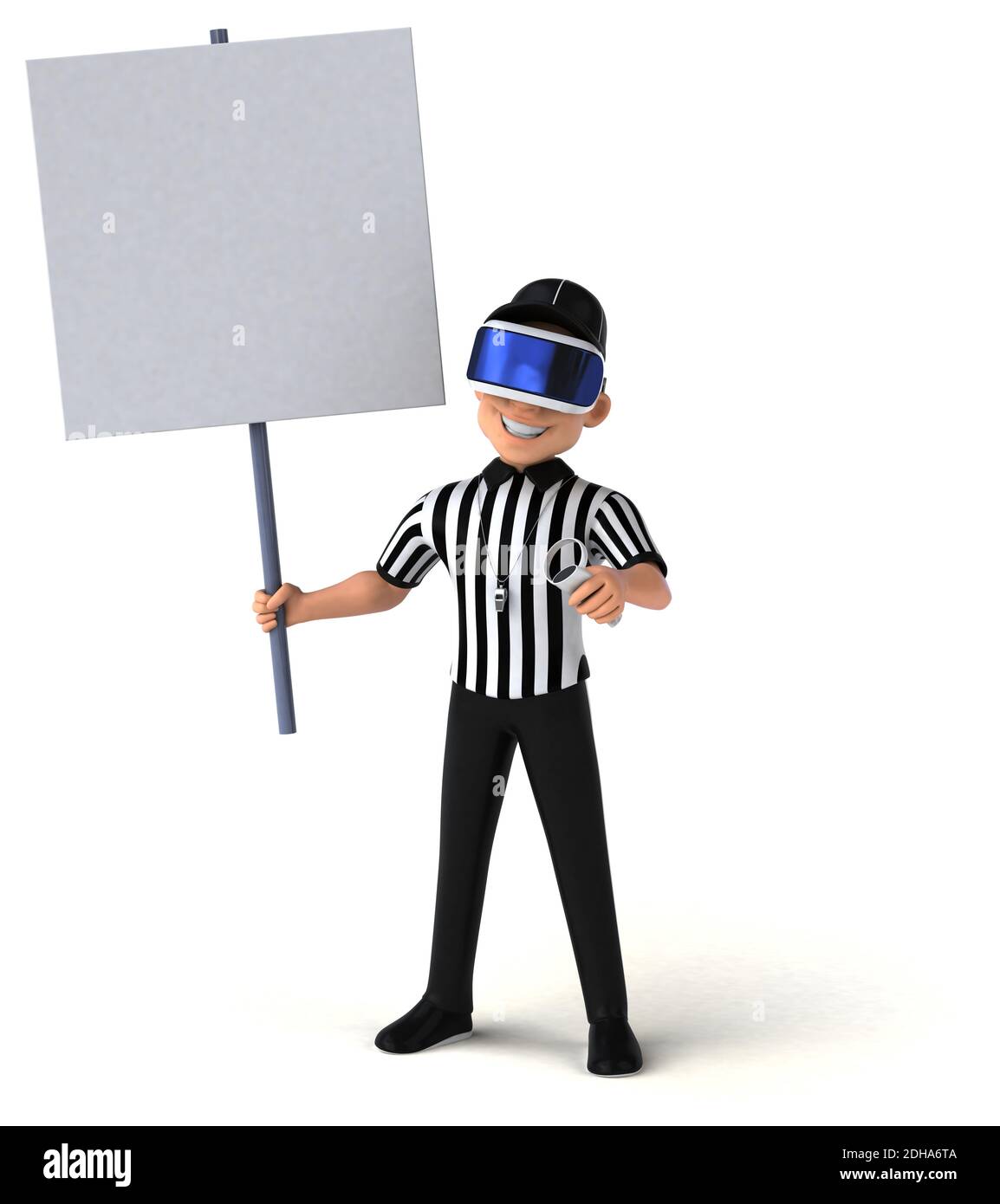 Fun 3D Illustration of a referee with a VR Helmet Stock Photo - Alamy