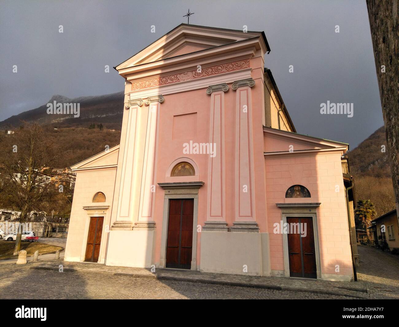 Lugano, Switzerland - February 26, 2018: Panorama of the city and ...