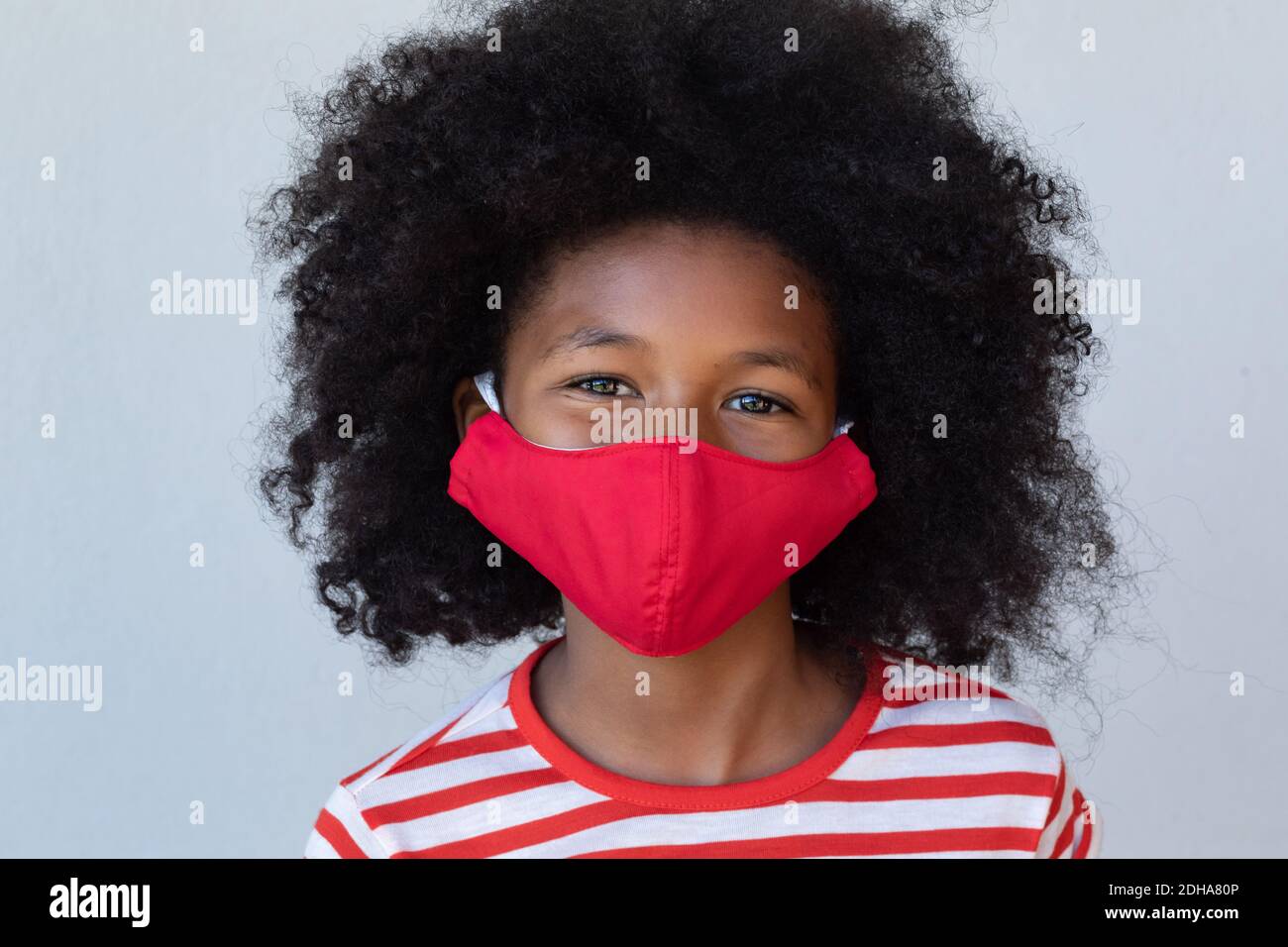 Portrait of girl wearing face mask Stock Photo - Alamy