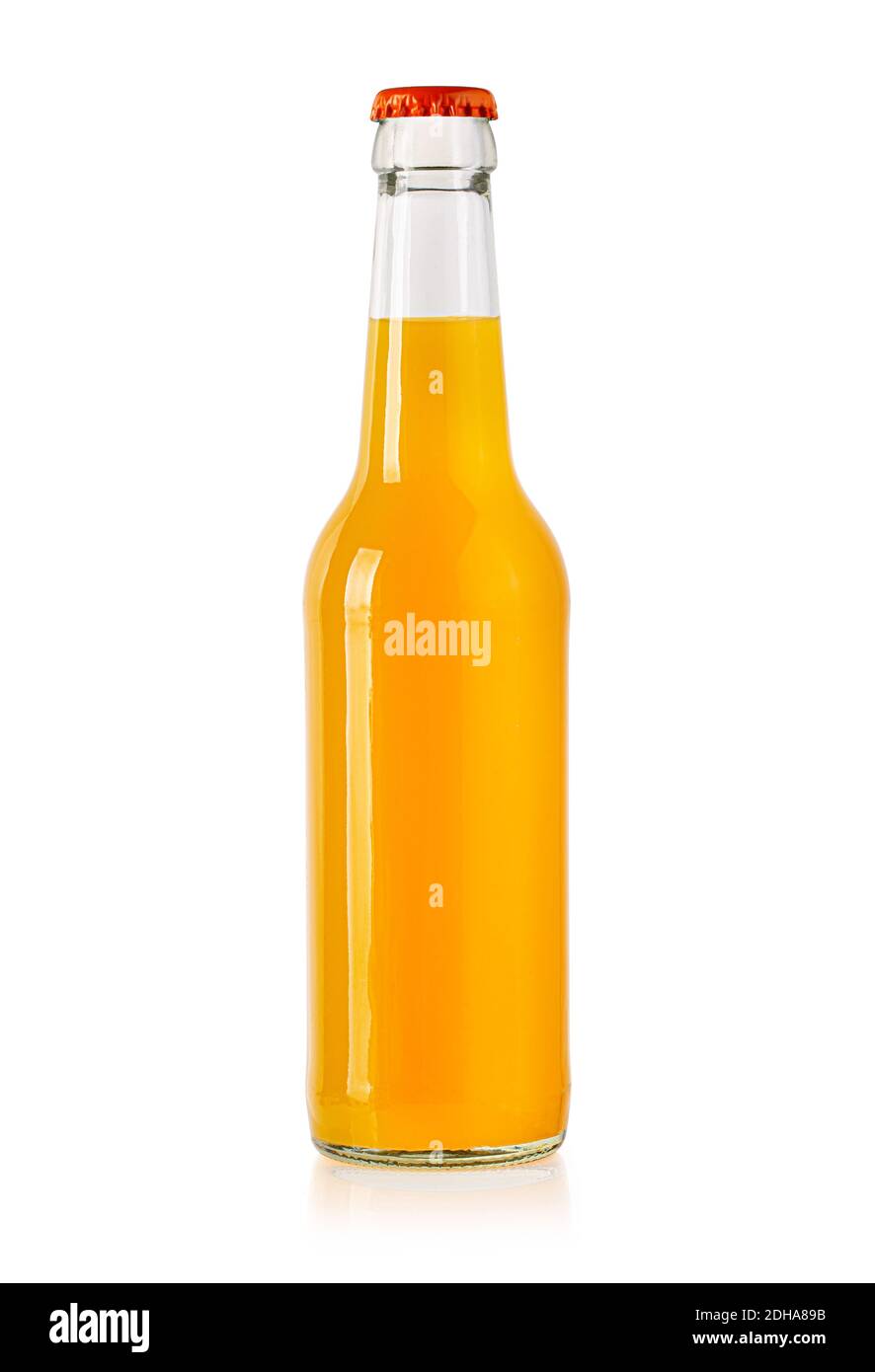 orange soda bottle non-alcoholic drink isolated on white with clipping ...
