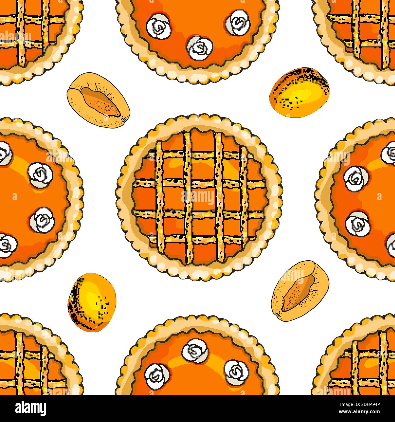 Endless texture with apricot pies.The theme of autumn, Pie Day, harvest ...