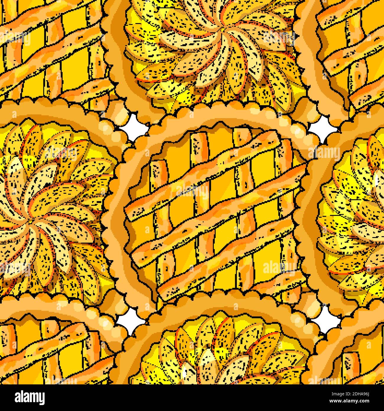 Endless texture with apple pies. The theme of autumn, Pie Day, harvest ...