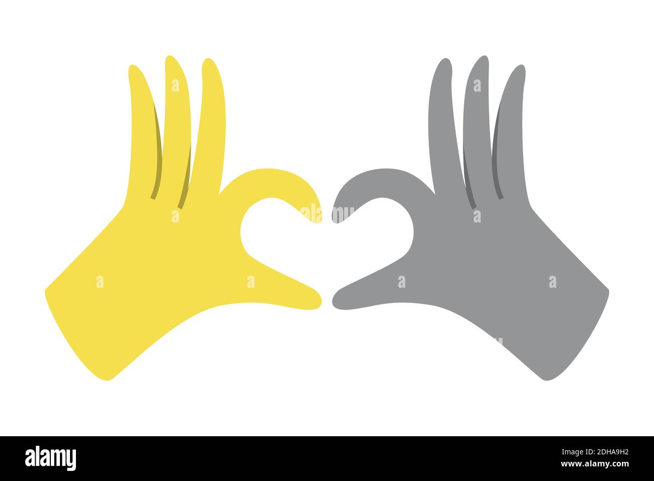 Gloved hands making heart sign trendy colors 2021 Stock Vector Image ...