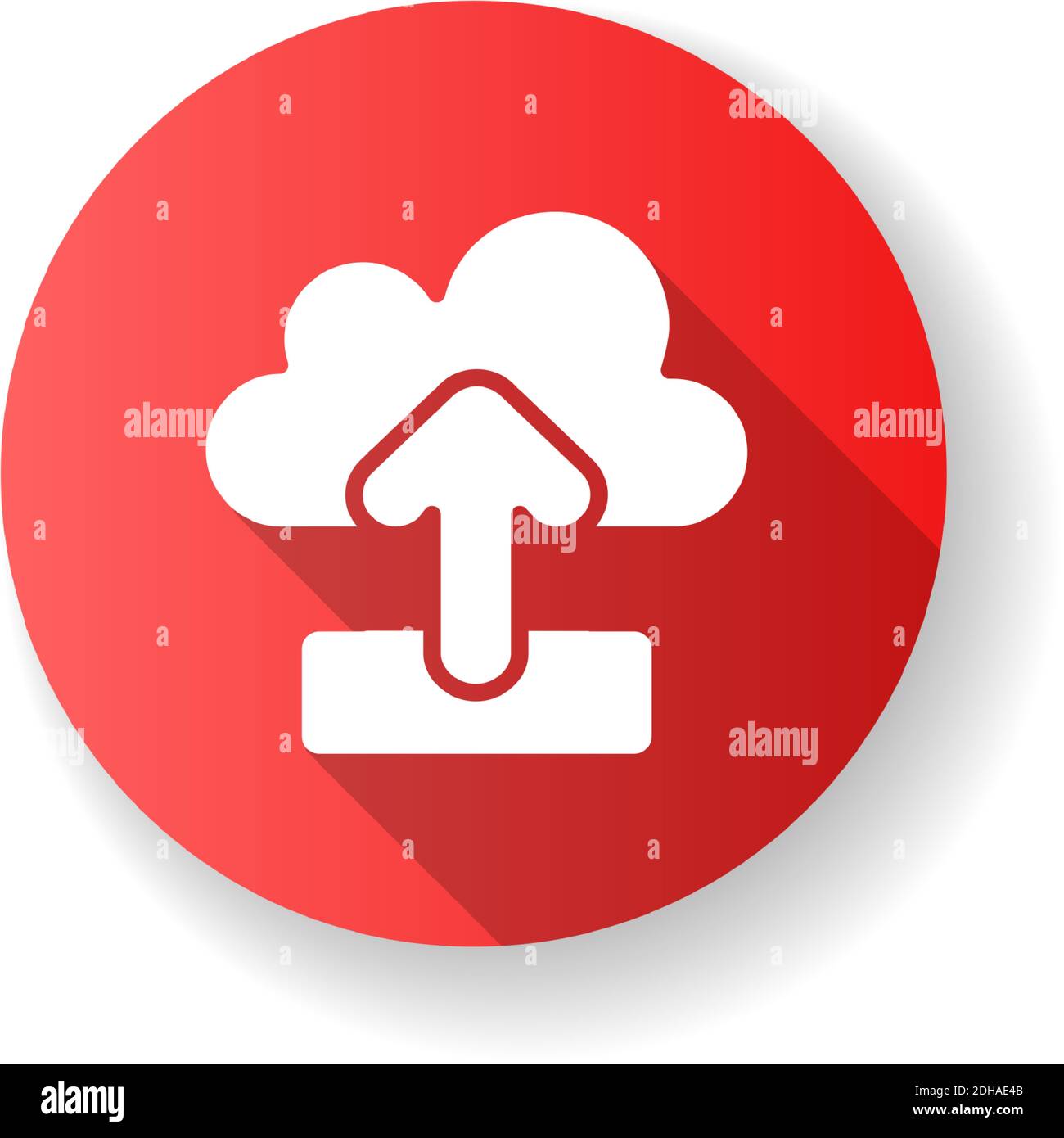 Upload red flat design long shadow glyph icon Stock Vector Image & Art - Alamy