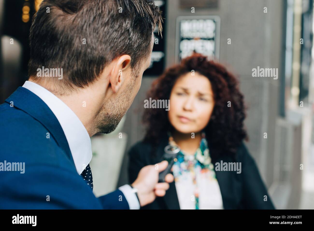 Taking interview hi-res stock photography and images - Alamy