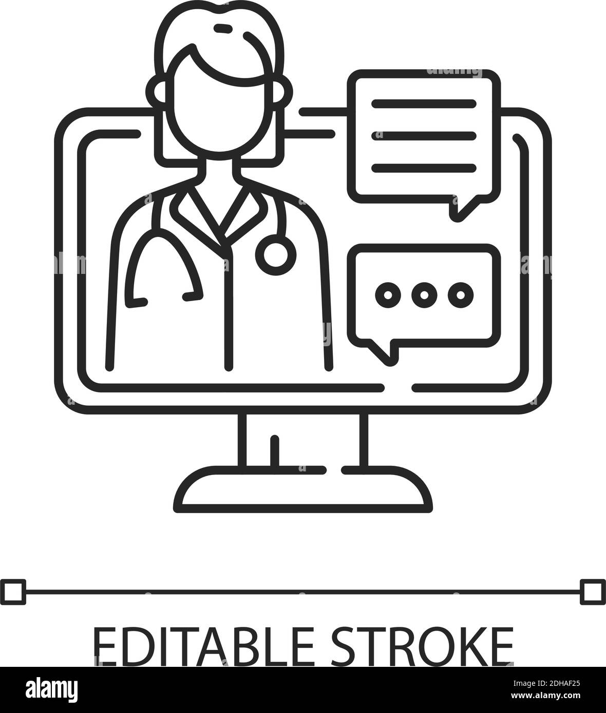 Chat consultation linear icon Stock Vector Image & Art - Alamy