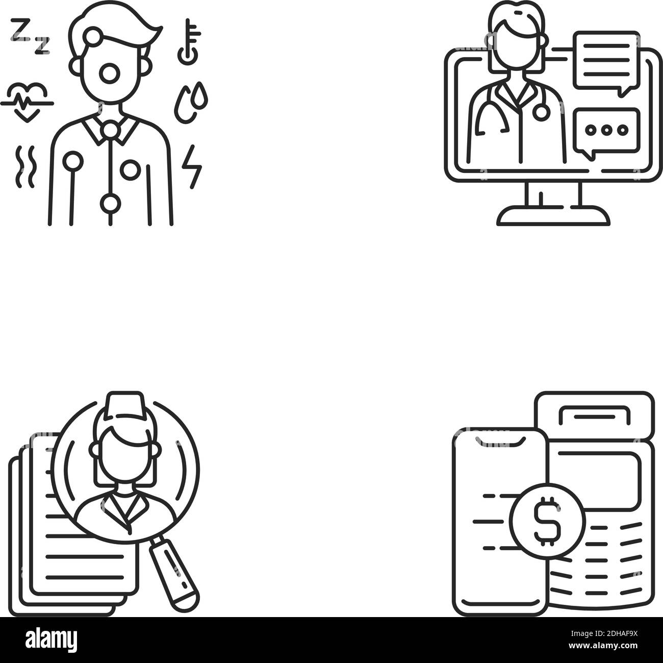 Online therapy service linear icons set Stock Vector Image & Art - Alamy