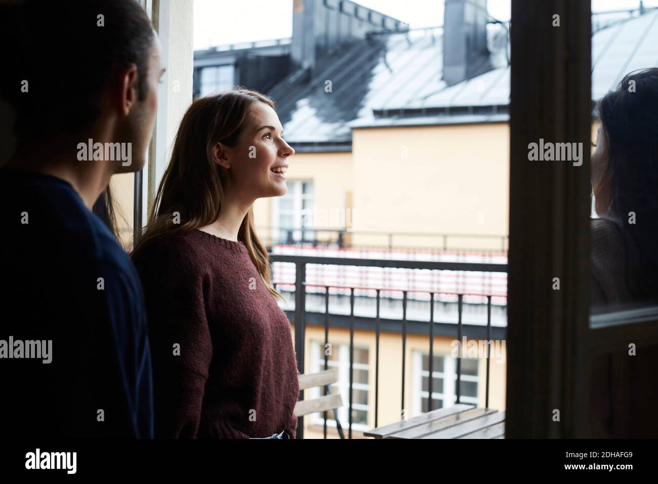 Indian woman balcony hi-res stock photography and images - Alamy