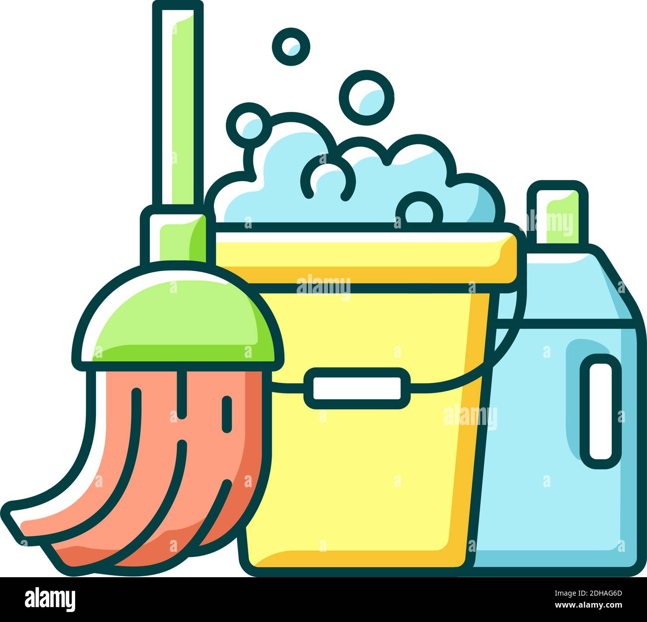 Mop cleaning floor icon cartoon Stock Vector Images - Alamy