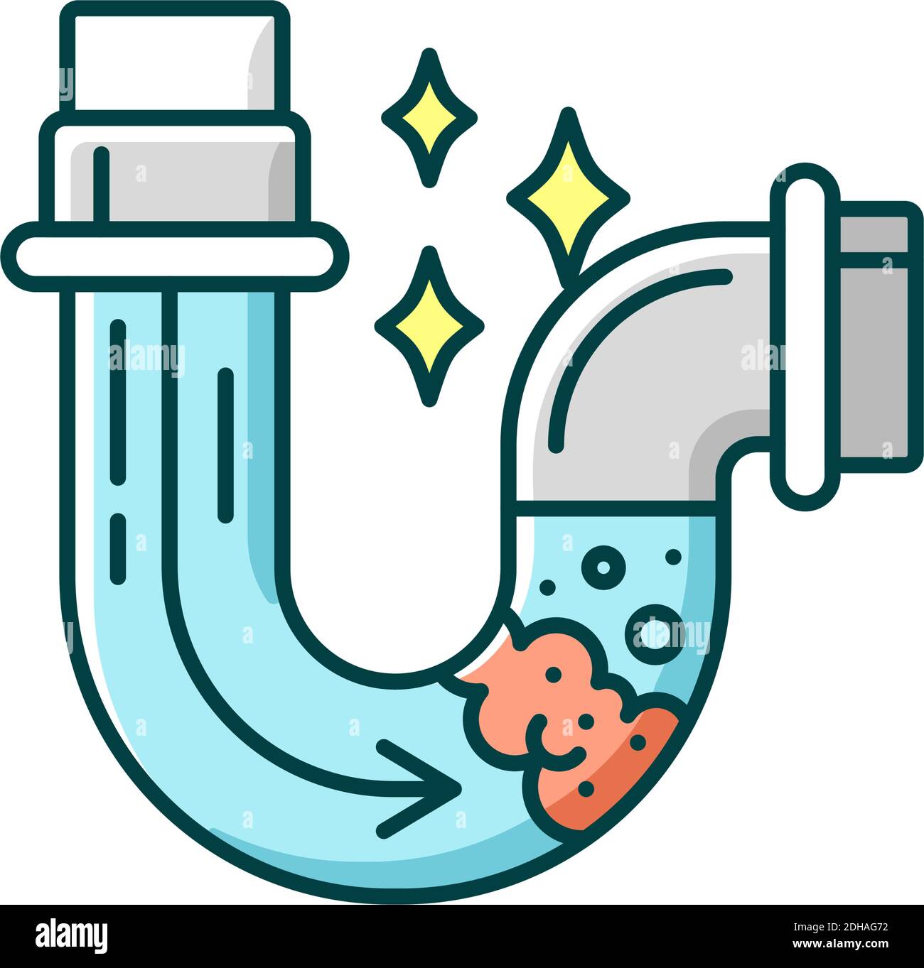 Waste pipes cleaning RGB color icon Stock Vector Image & Art - Alamy