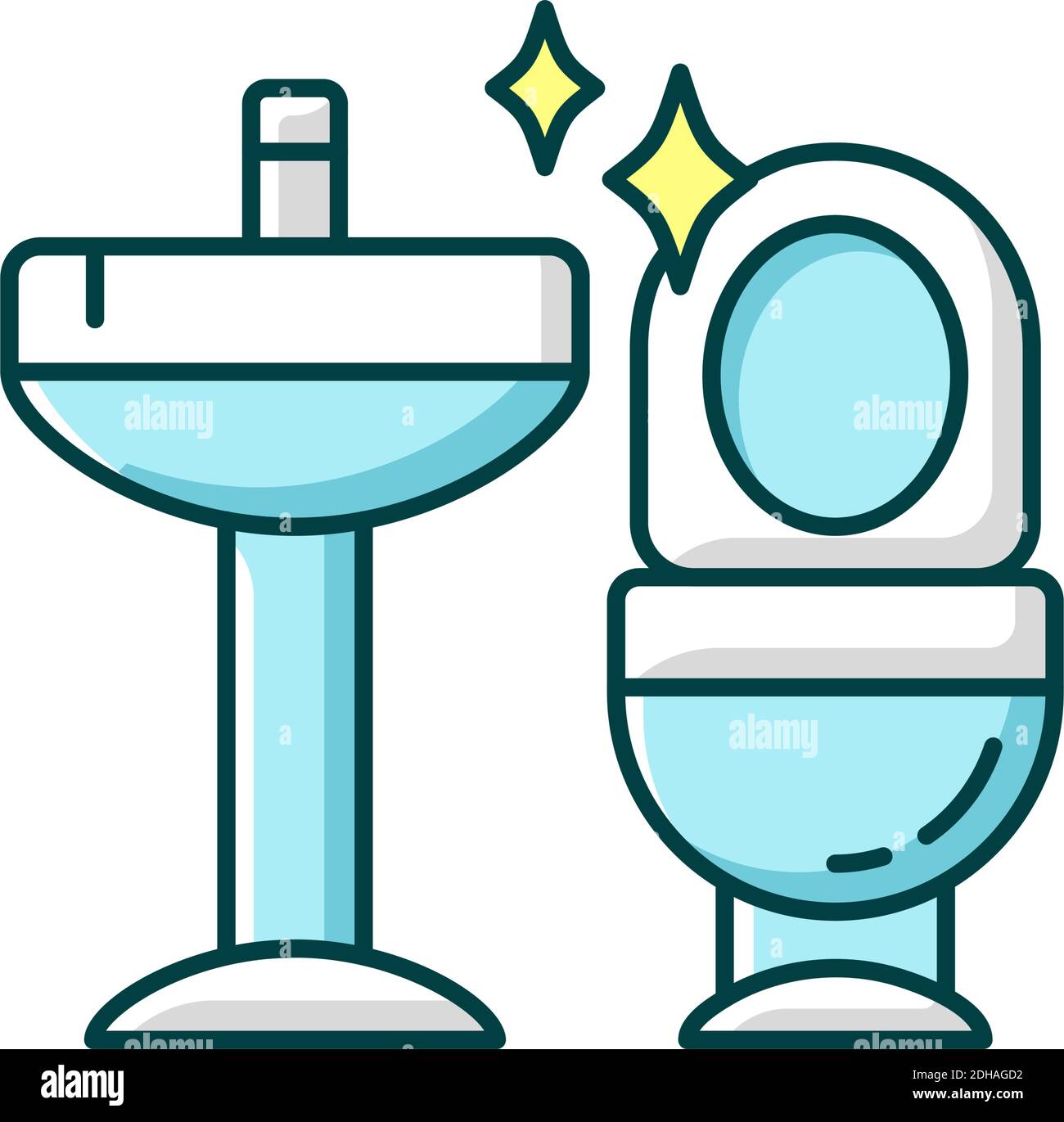 Cleaning bathroom RGB color icon Stock Vector Image & Art - Alamy