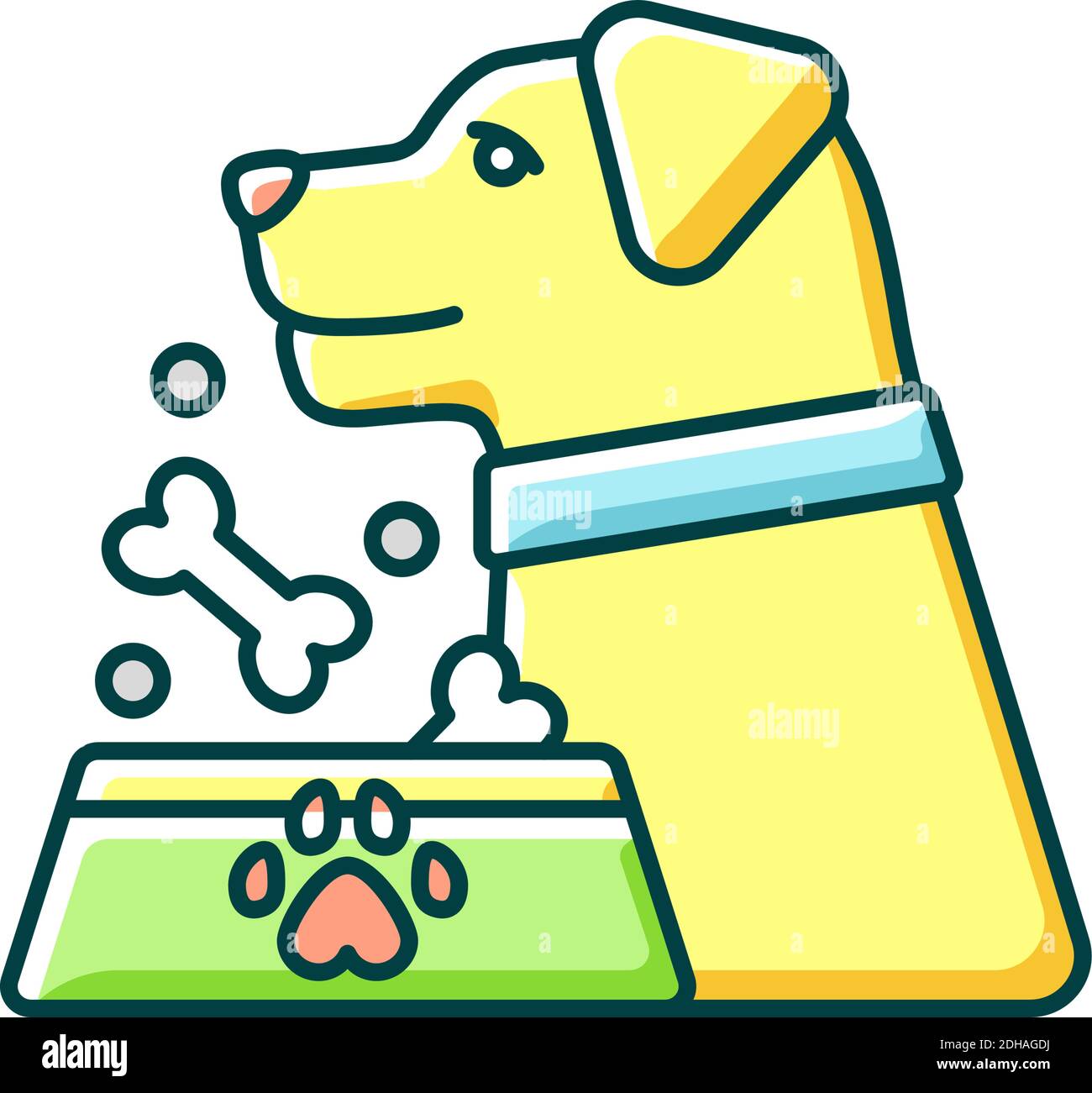 Cartoon puppy feeding Stock Vector Images - Alamy
