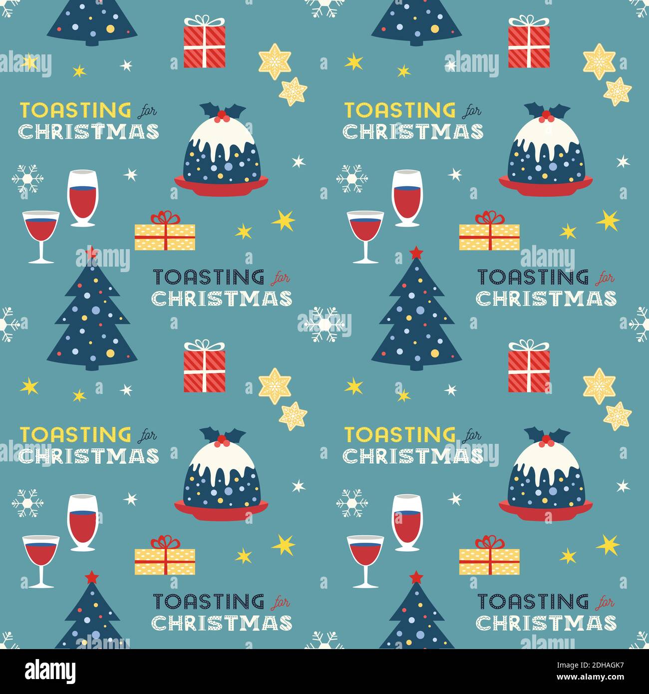 Christmas Fancy Party Celebration vector seamless pattern Stock Vector ...