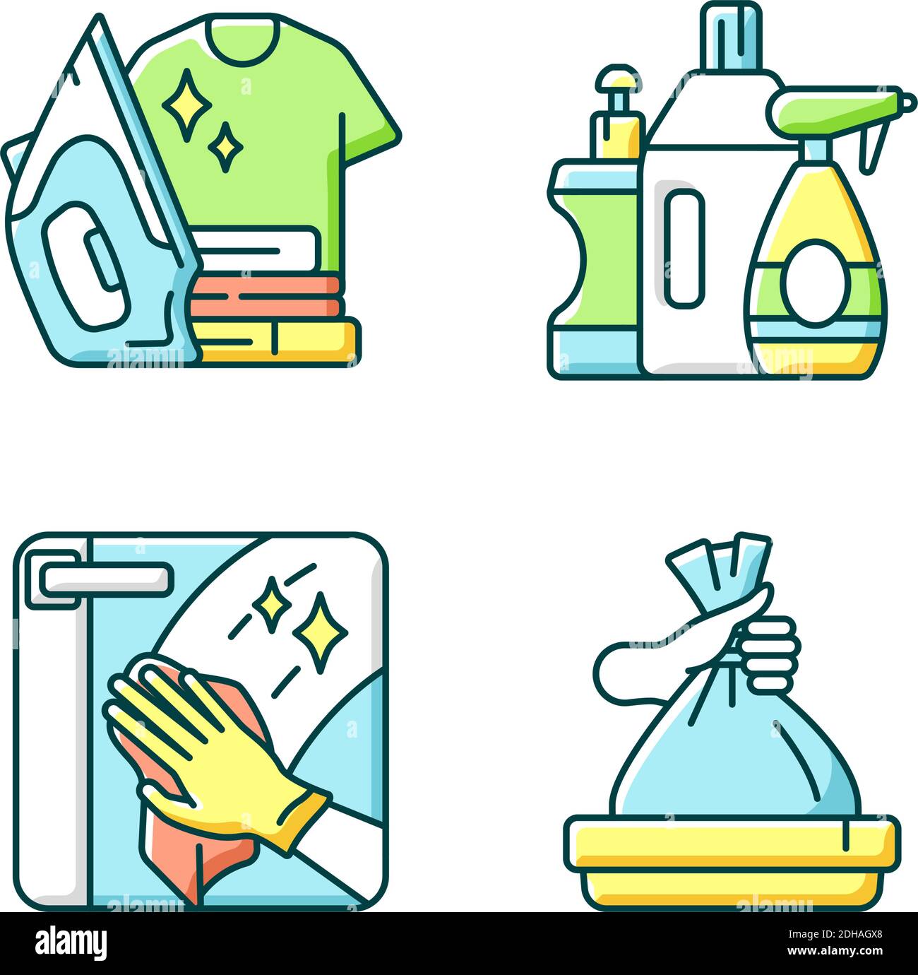 Housework RGB color icons set Stock Vector Image & Art - Alamy