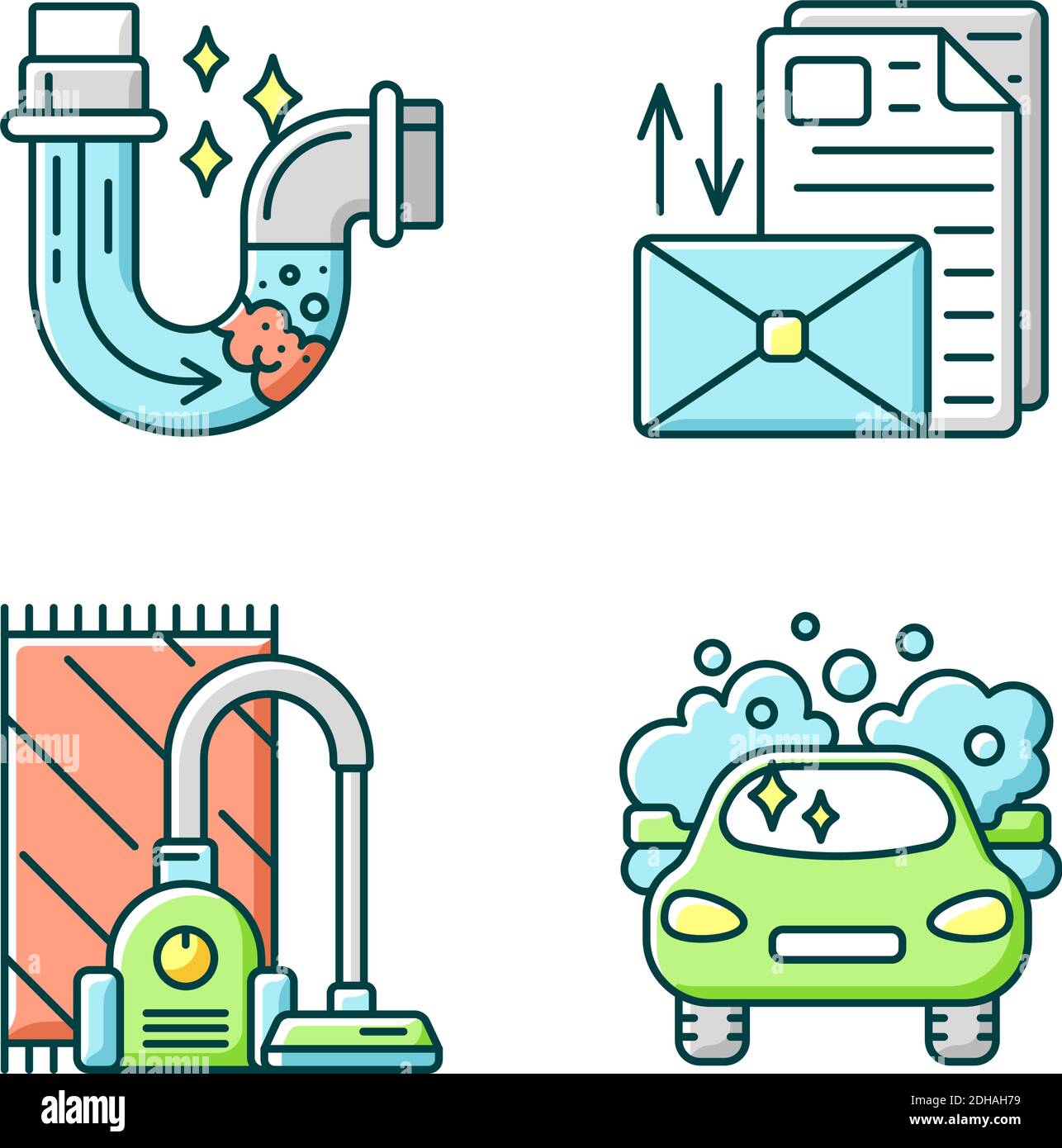 Housekeeping services RGB color icons set Stock Vector Image & Art - Alamy