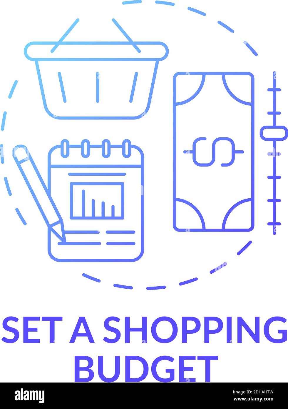 Setting shopping budget concept icon Stock Vector Image & Art - Alamy