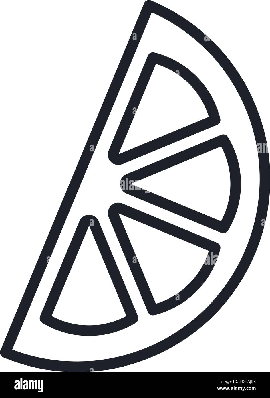 Citrus slice icon. Vector linear icon, contour, shape, outline isolated ...