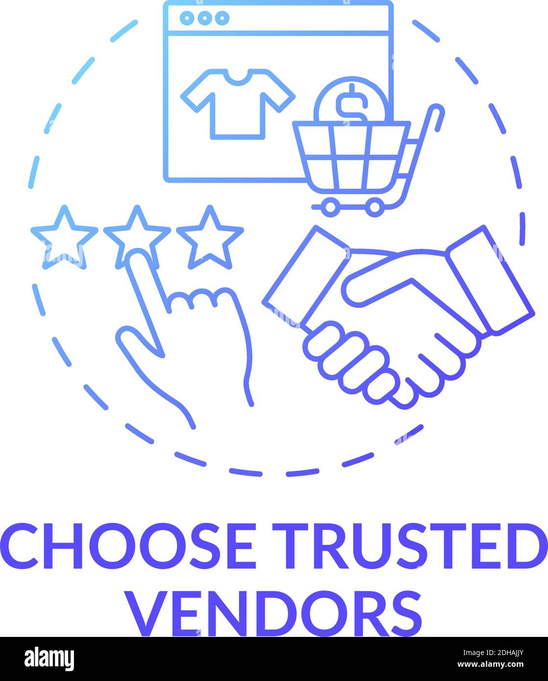Choosing trusted vendors concept icon Stock Vector Image & Art - Alamy