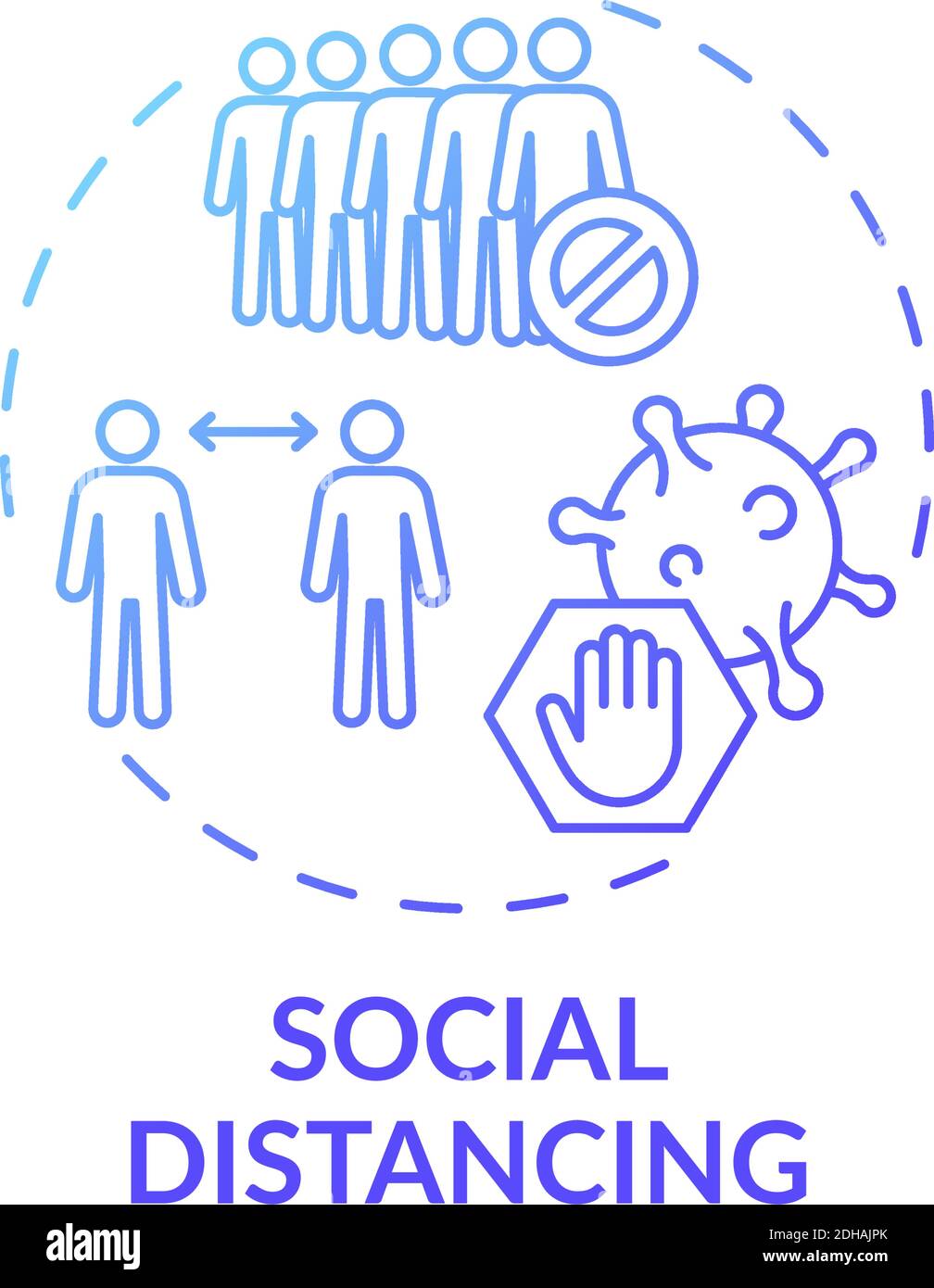 Social distancing concept icon Stock Vector Image & Art - Alamy