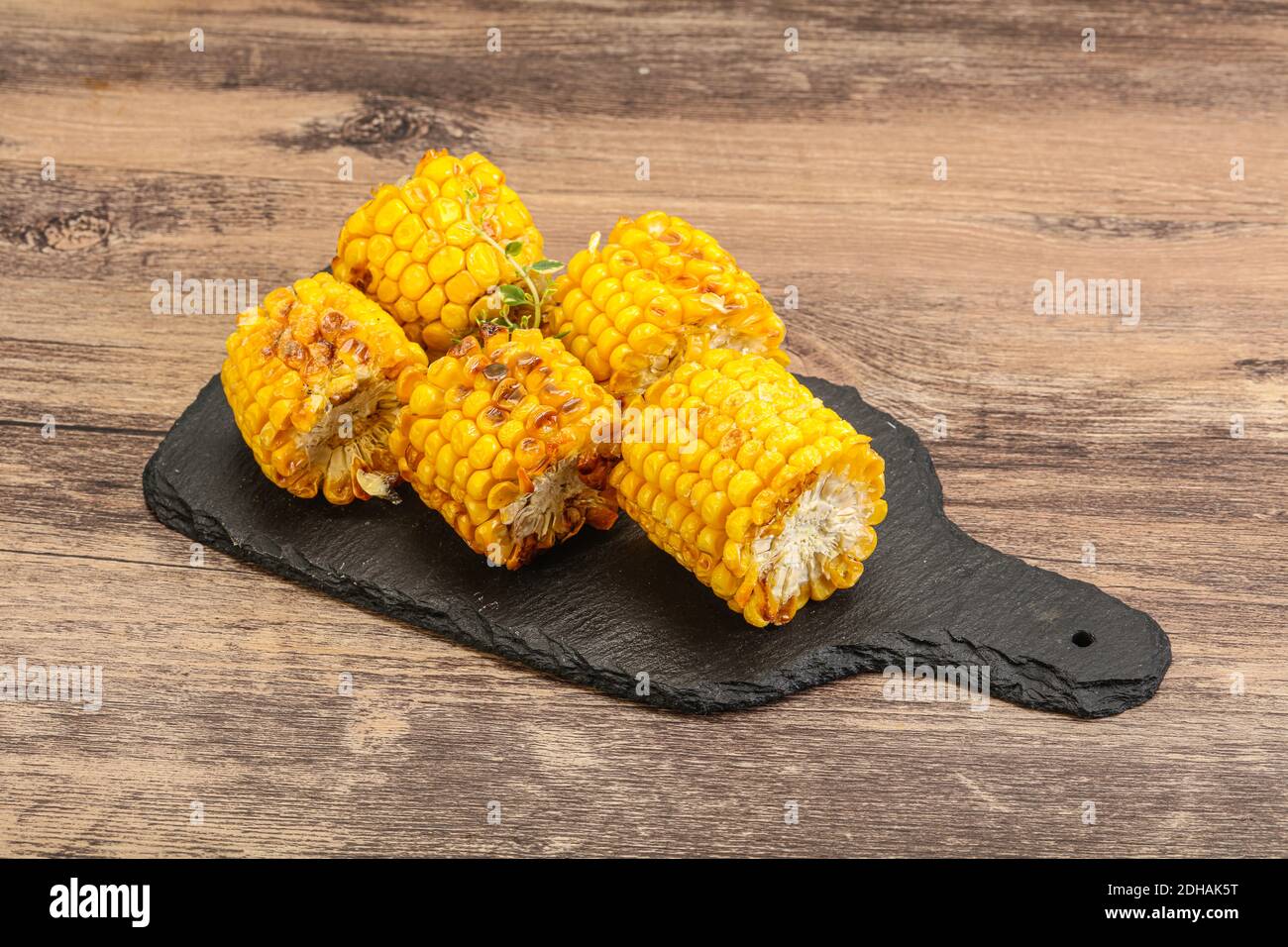 Grilled hot corn with oil and salt Stock Photo - Alamy