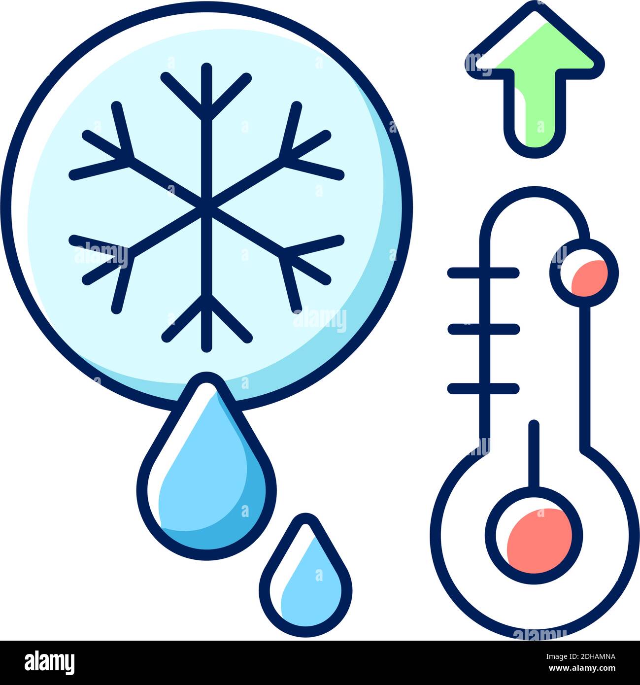 Snow melting RGB color icon Stock Vector Image & Art - Alamy