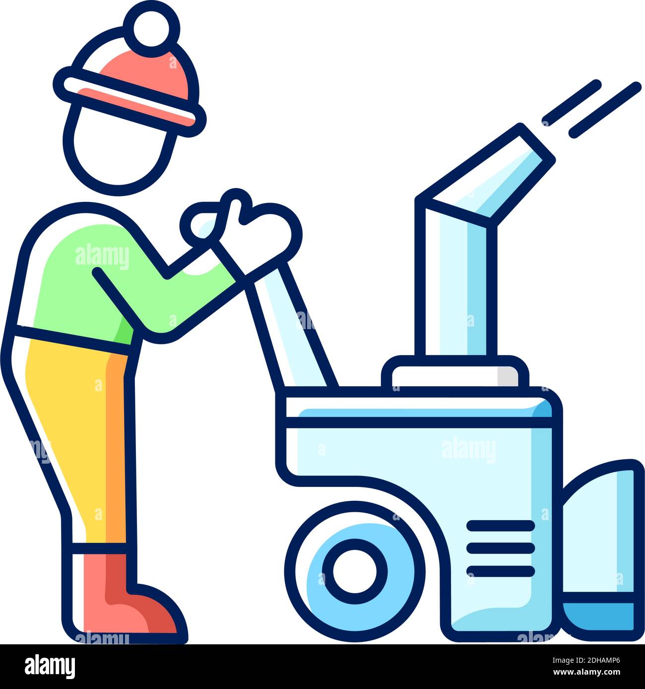 Snow sweeping RGB color icon Stock Vector Image & Art - Alamy