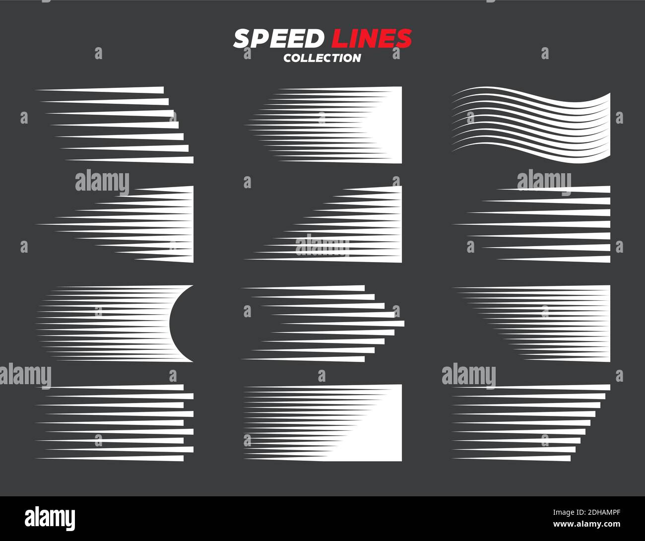 Comic speed motion lines collection. Vector illustration Stock Vector ...