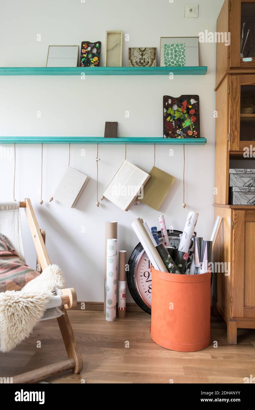 Various craft products in home office Stock Photo - Alamy