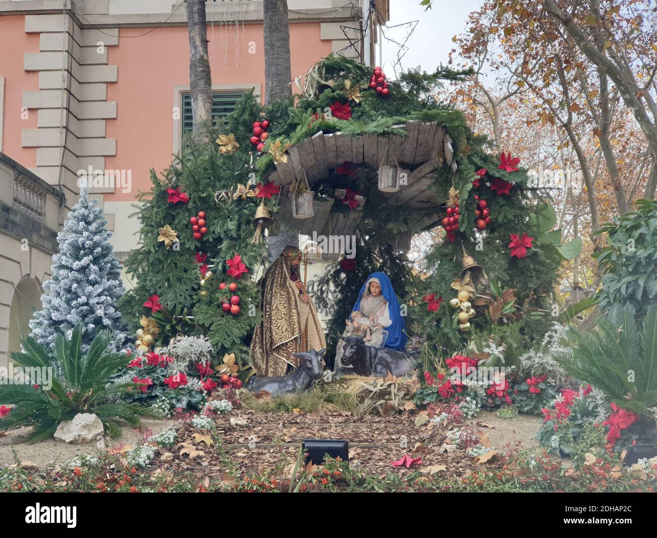 Christmas Nativity scene in Castelldefels Stock Photo - Alamy