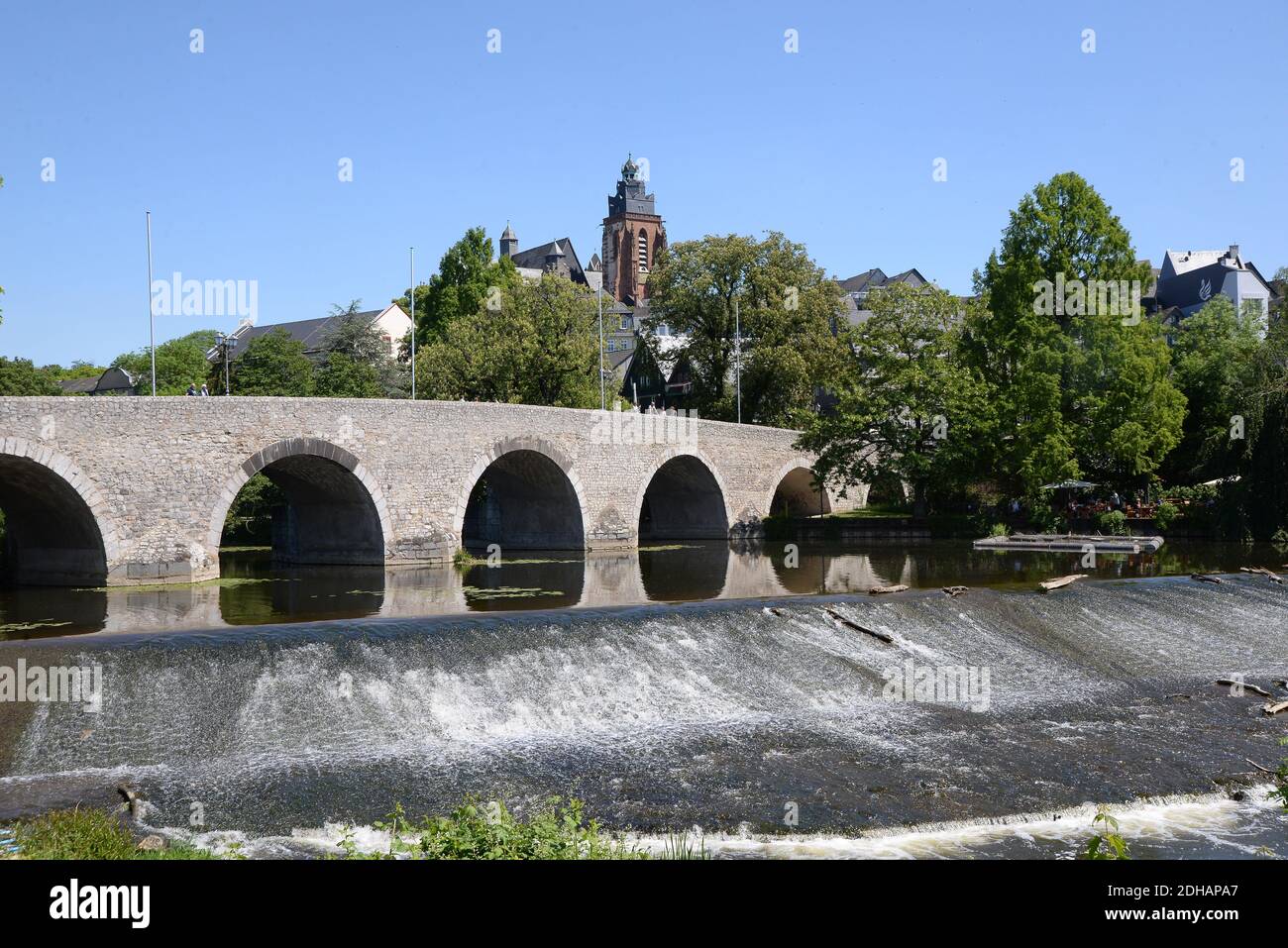 Lahn, Old Lahn Bridge and Wetzlar Cathedral Stock Photo - Alamy