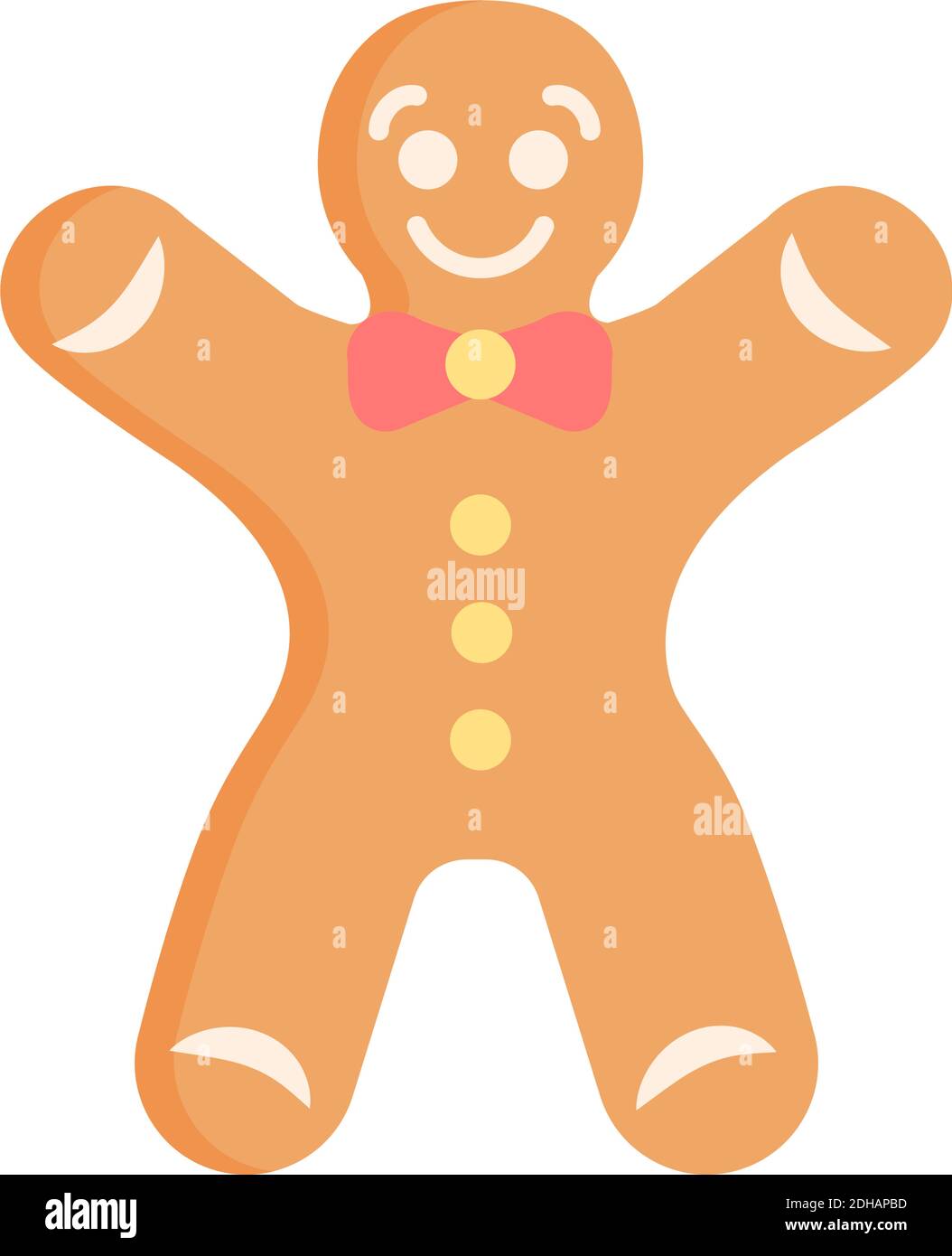Pink gingerbread man flat vector abstract element Stock Vector Image ...