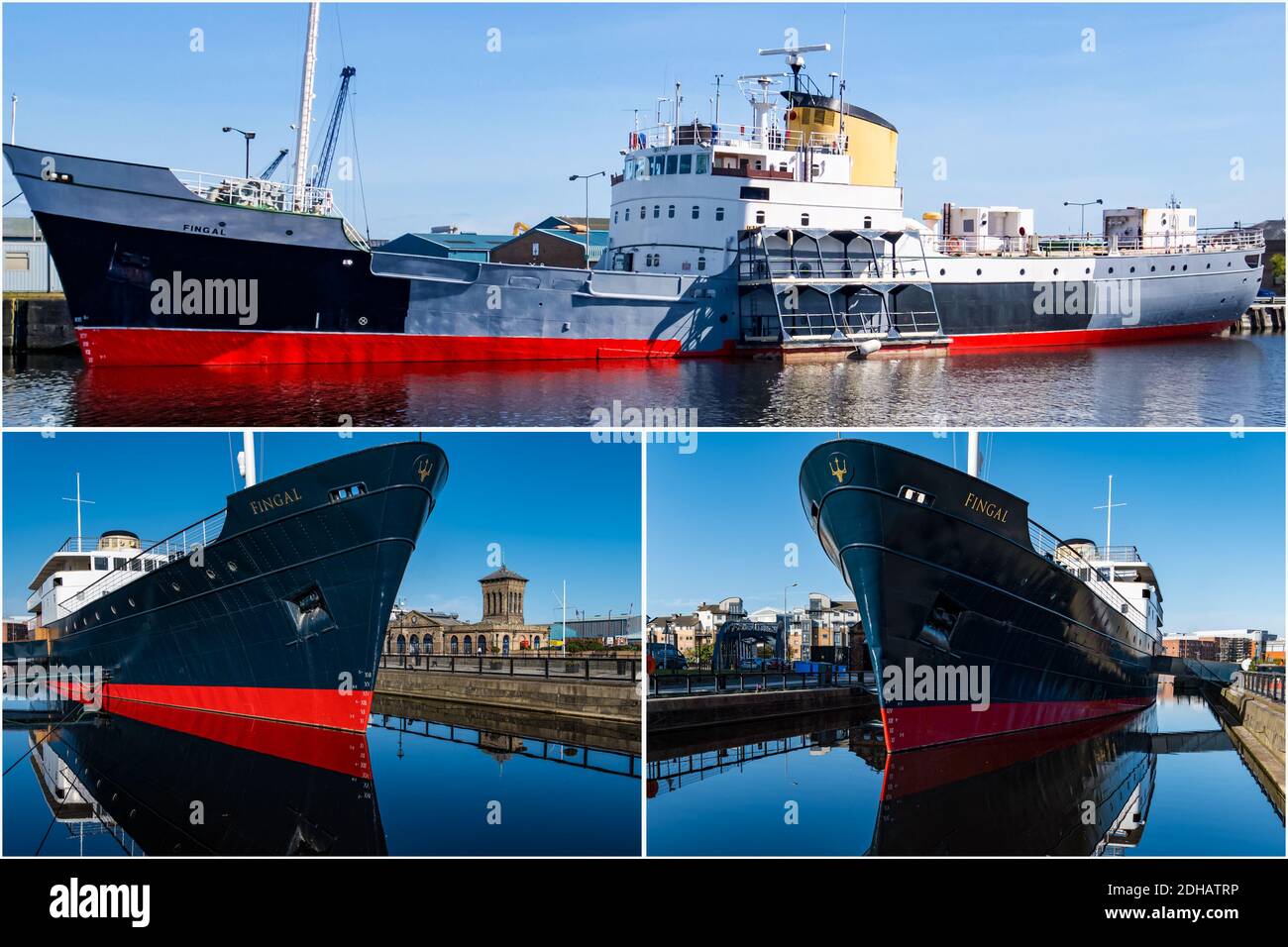 Composite of lighthouse tender boat conversion to Fingal Edinburgh ...