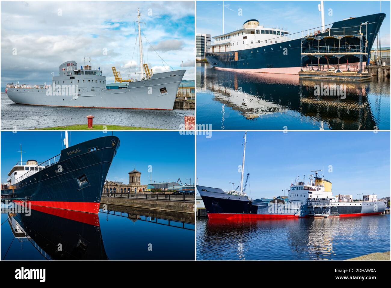 Composite of lighthouse tender boat conversion to Fingal Edinburgh ...