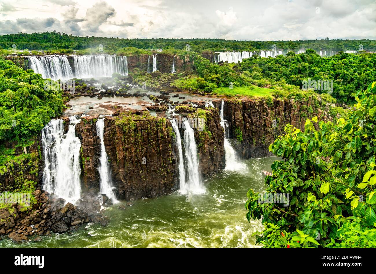 Iguazu Falls, the largest waterfall in the world, South America Stock ...